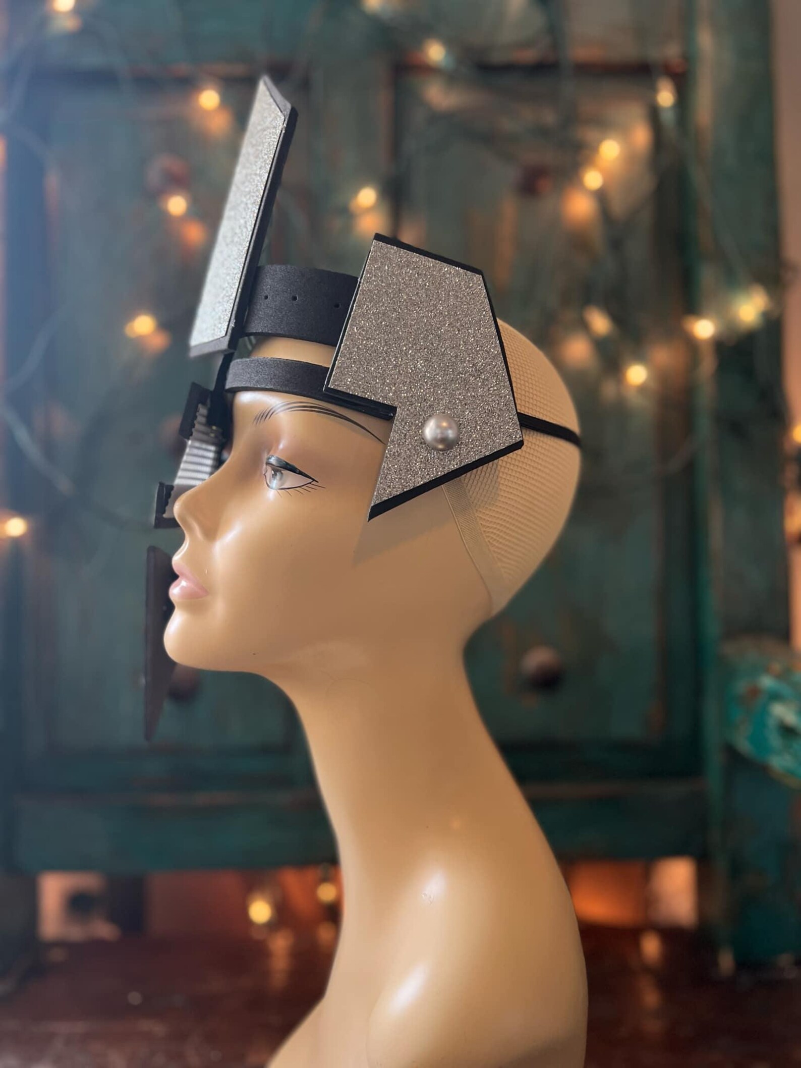 Rivva Futuristic Cyborg Headgear Halo Hat Headpiece Mask Costume Hat ...
