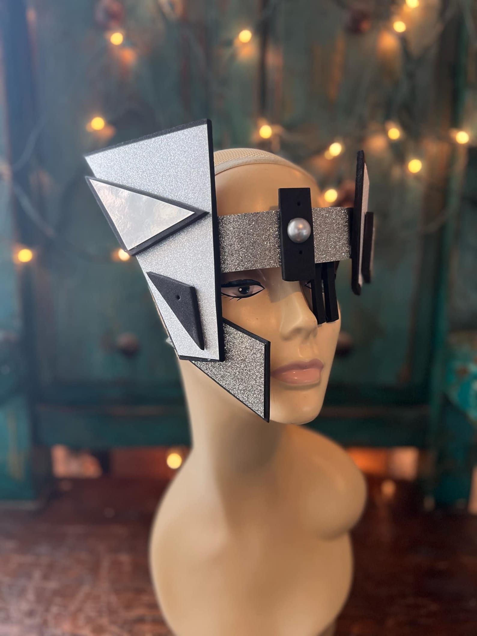 Rivva Futuristic Cyborg Headgear Halo Hat Headpiece Mask Costume Hat ...