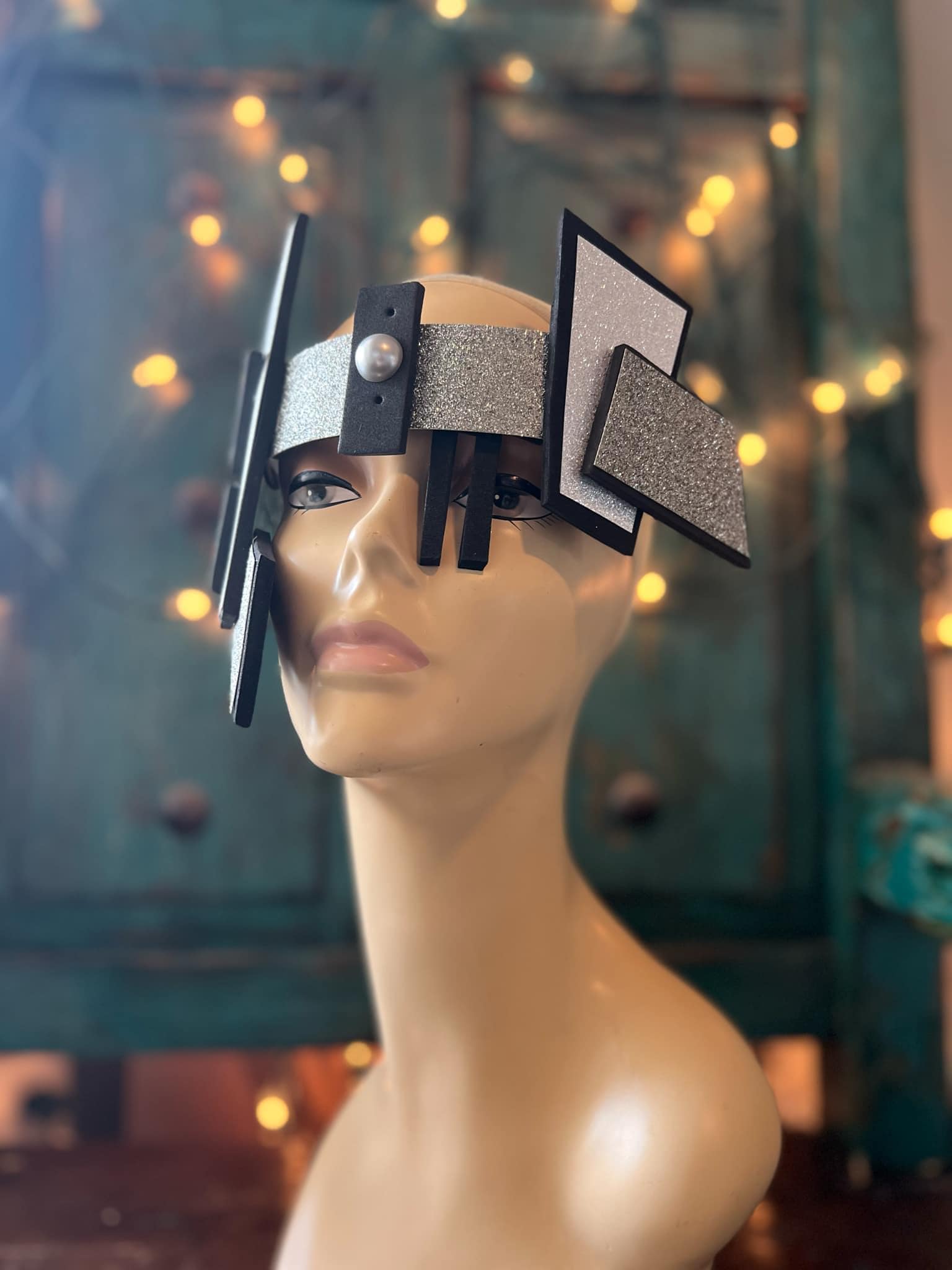 Rivva Futuristic Cyborg Headgear Halo Hat Headpiece Mask Costume Hat ...
