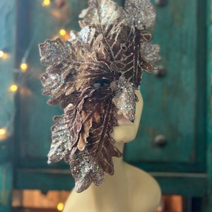 Dramatic Avant Garde Floral Garden Half Face Mask Headgear Halo ...