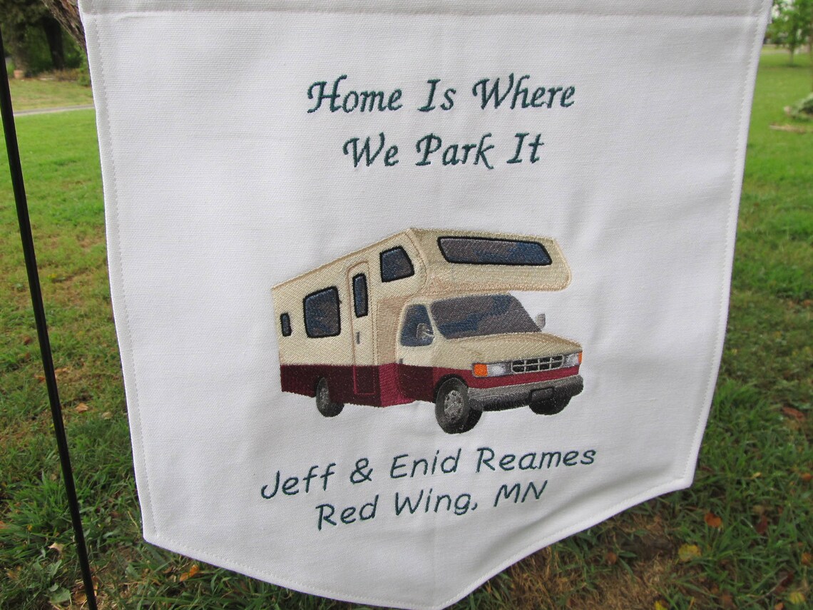 RV & Camping Flags featuring Personalization with Motorhome | Etsy