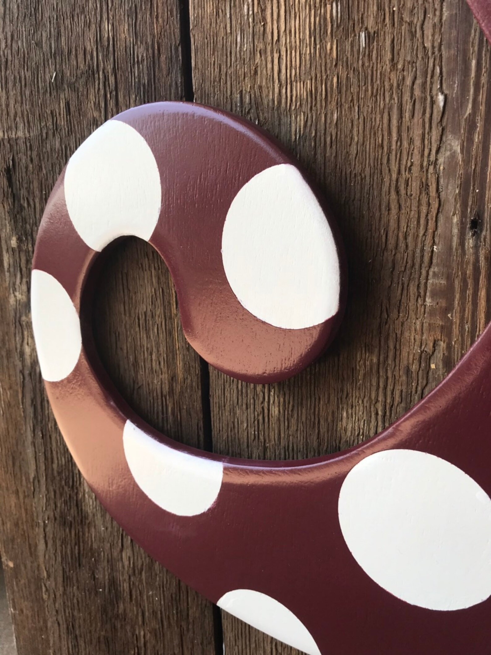 345-Maroon and White Polka Dot Letter S | Etsy