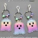 Embroidered Pastel Glitter Vinyl Ghost Key Tag - Etsy