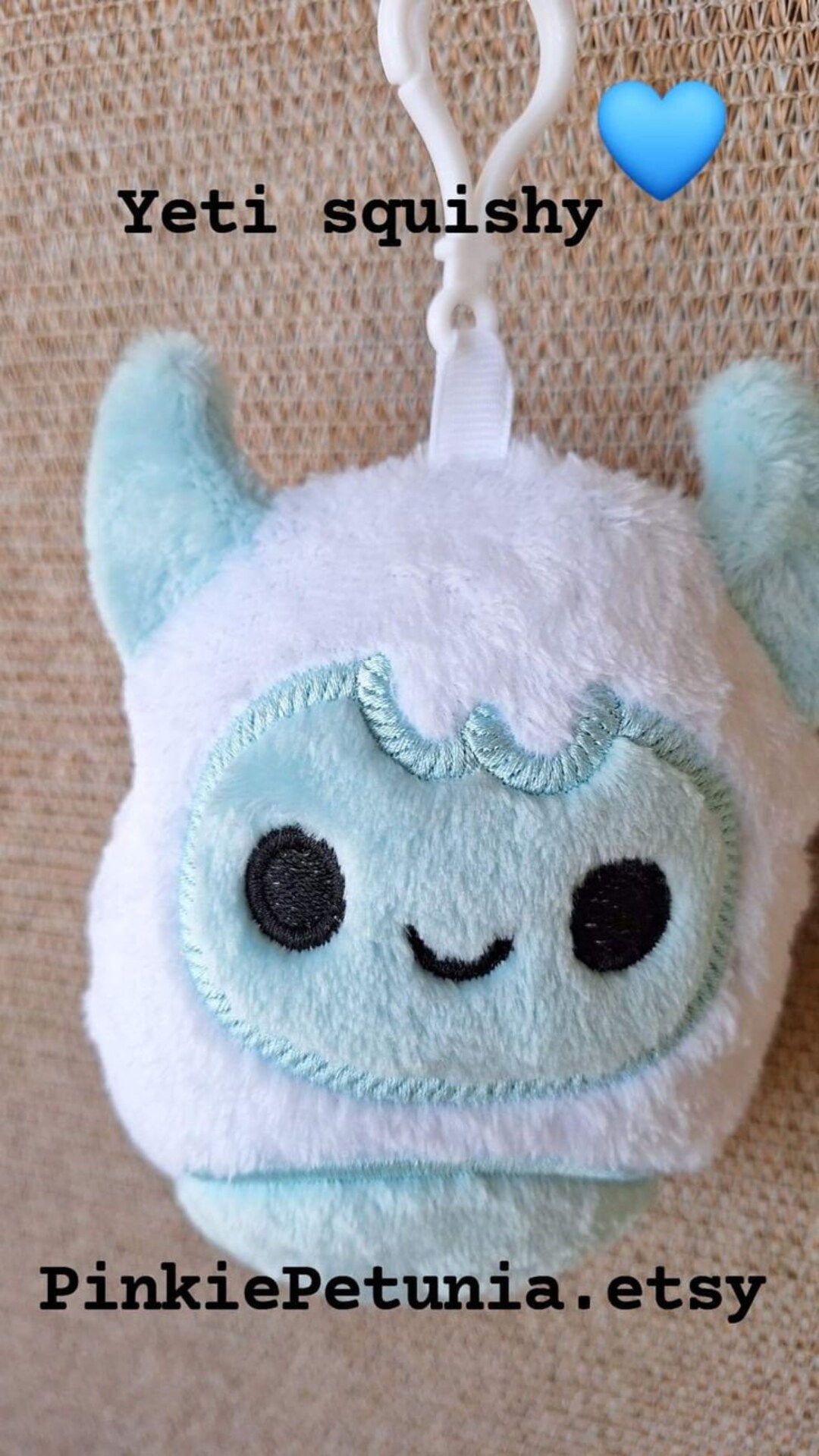 Yeti Squishy Plush Bag Tag - Etsy