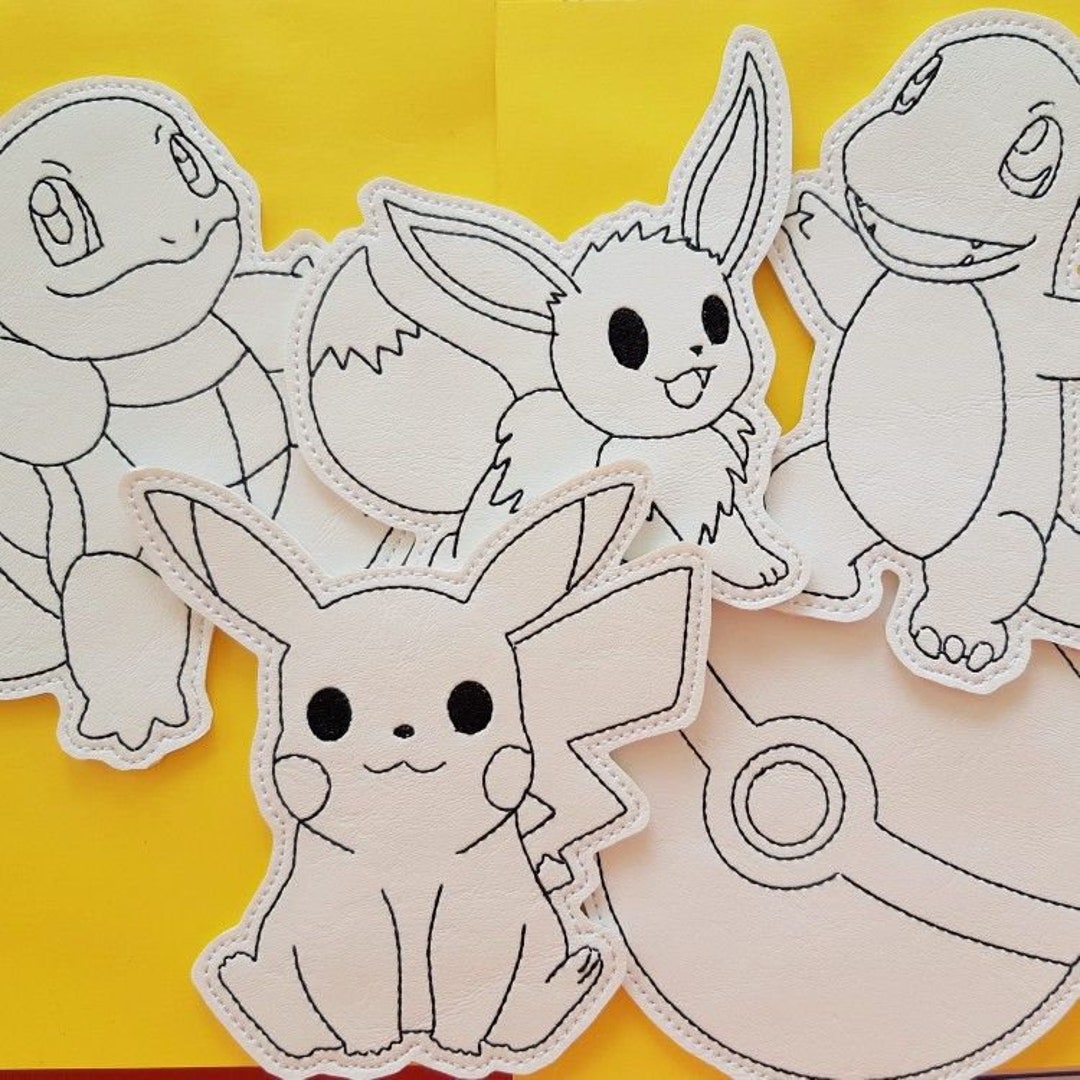 Coloring Play Set Pokey and Friends Embroidered Vinyl - Etsy