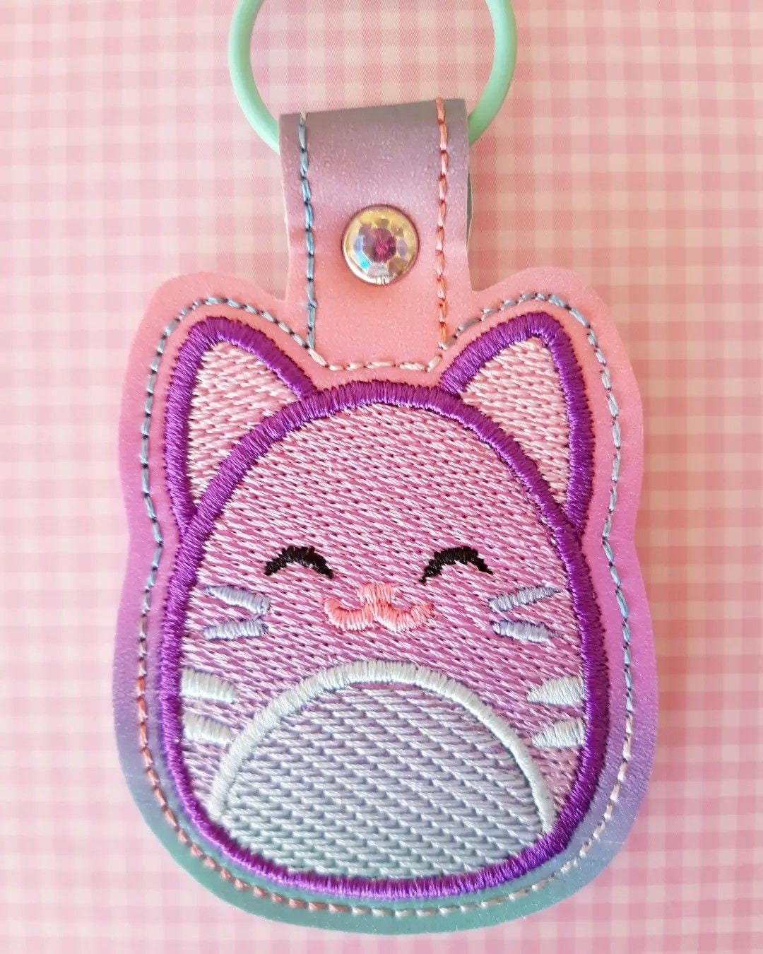 Embroidered Key Chain Squish Kitty - Etsy