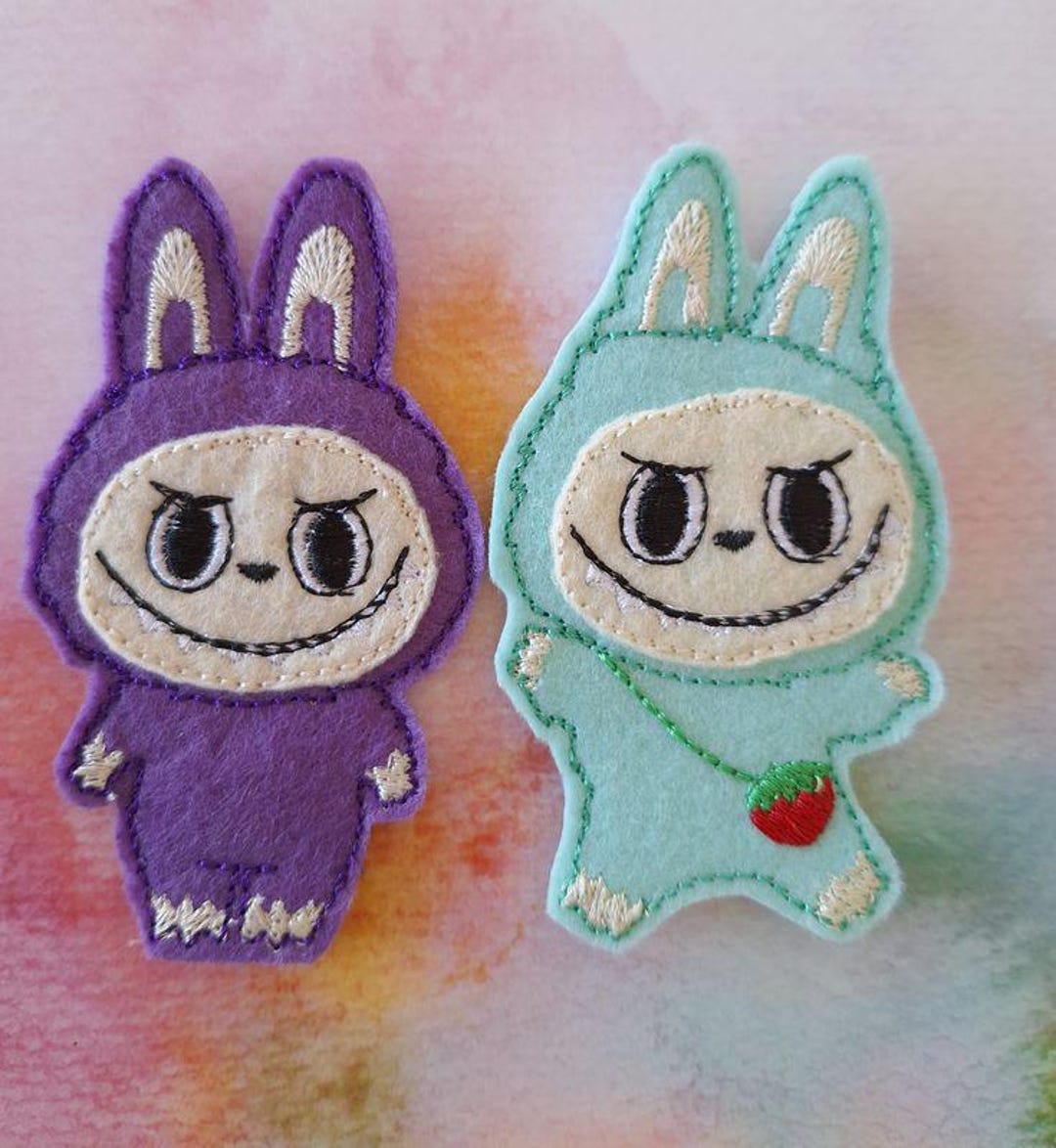 Two Furry Monsters Finger Puppets - Etsy