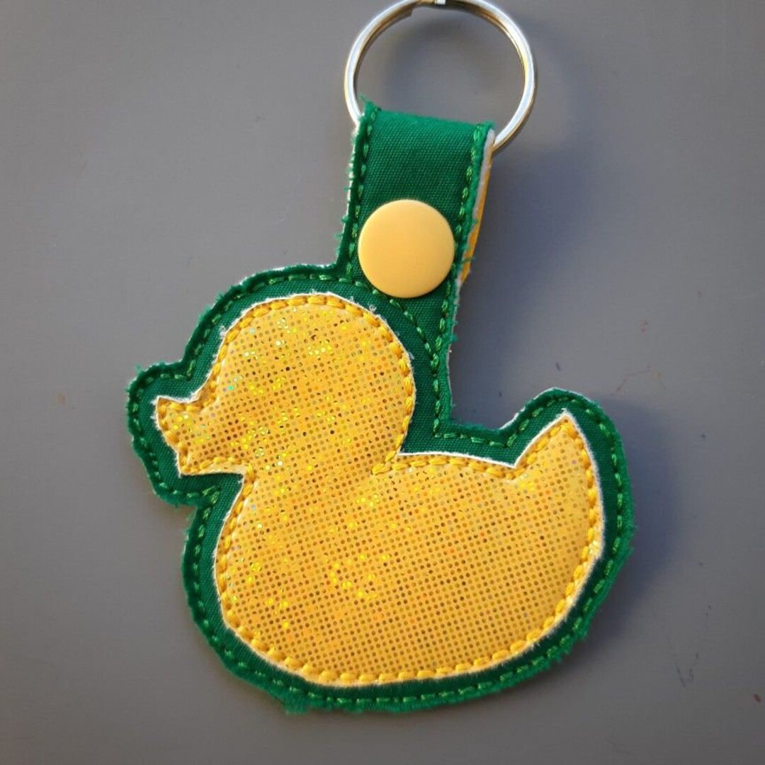 Embroidered Keychain - Yellow Duck - Etsy