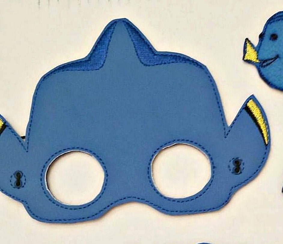 Child's Mask Dory Blue Tang Fish Blue marine vinyl | Etsy