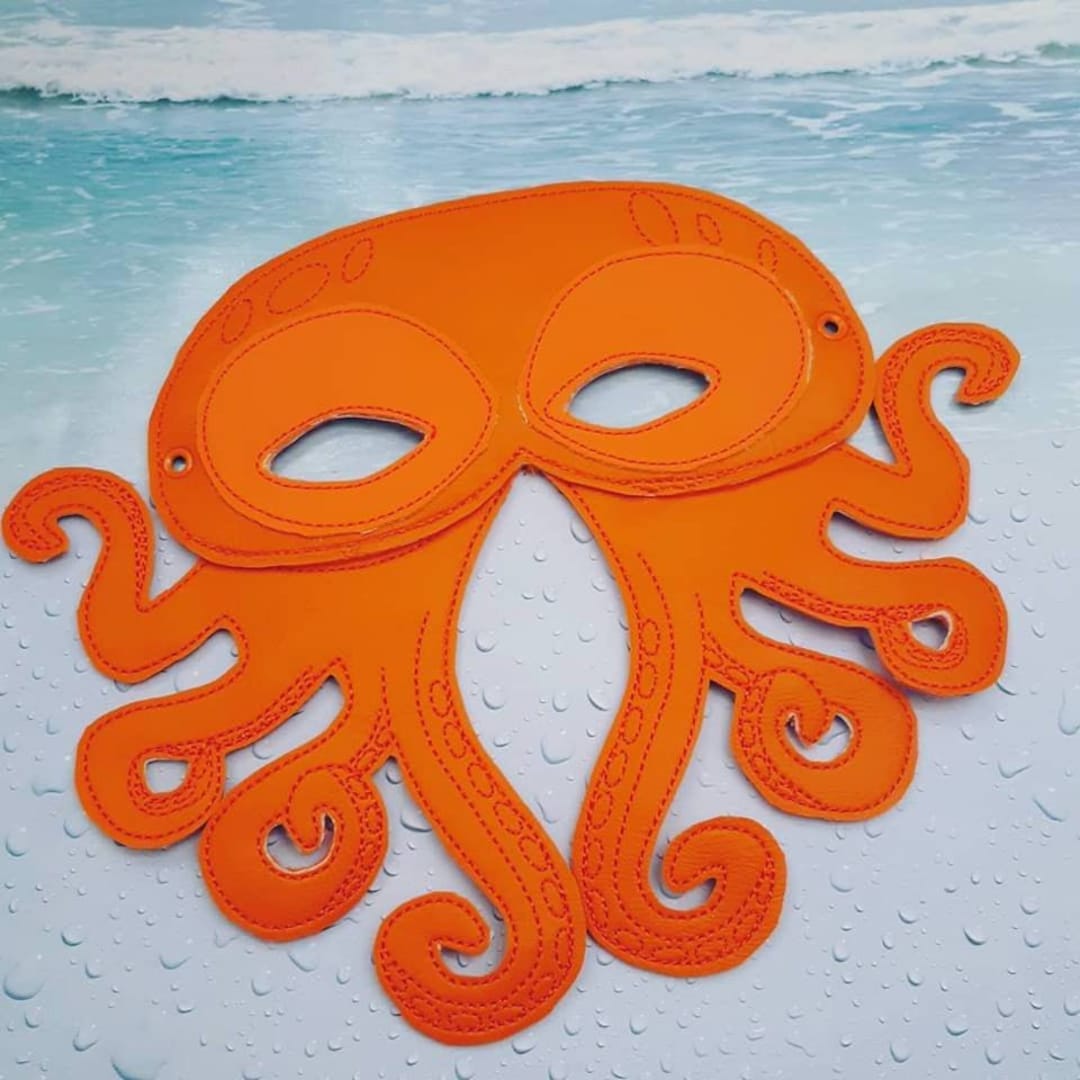 Octopus Mask - Embroidered Vinyl - Etsy