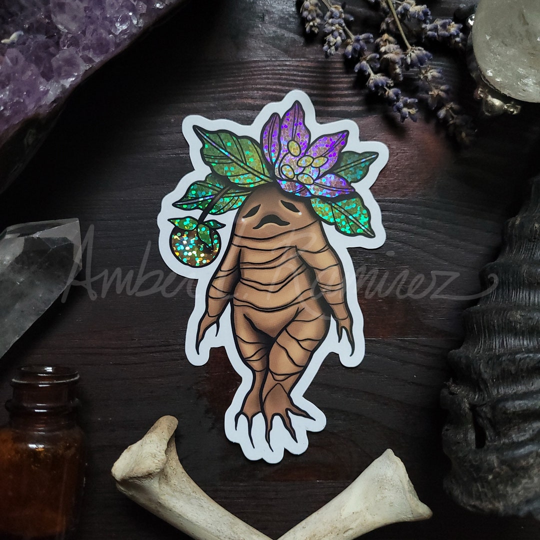 GLITTER Magical Mandrake STICKER by Amber Ramirez - Etsy