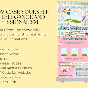 Romance Author Retractable Banner Template: Book Signing Event (canva ...