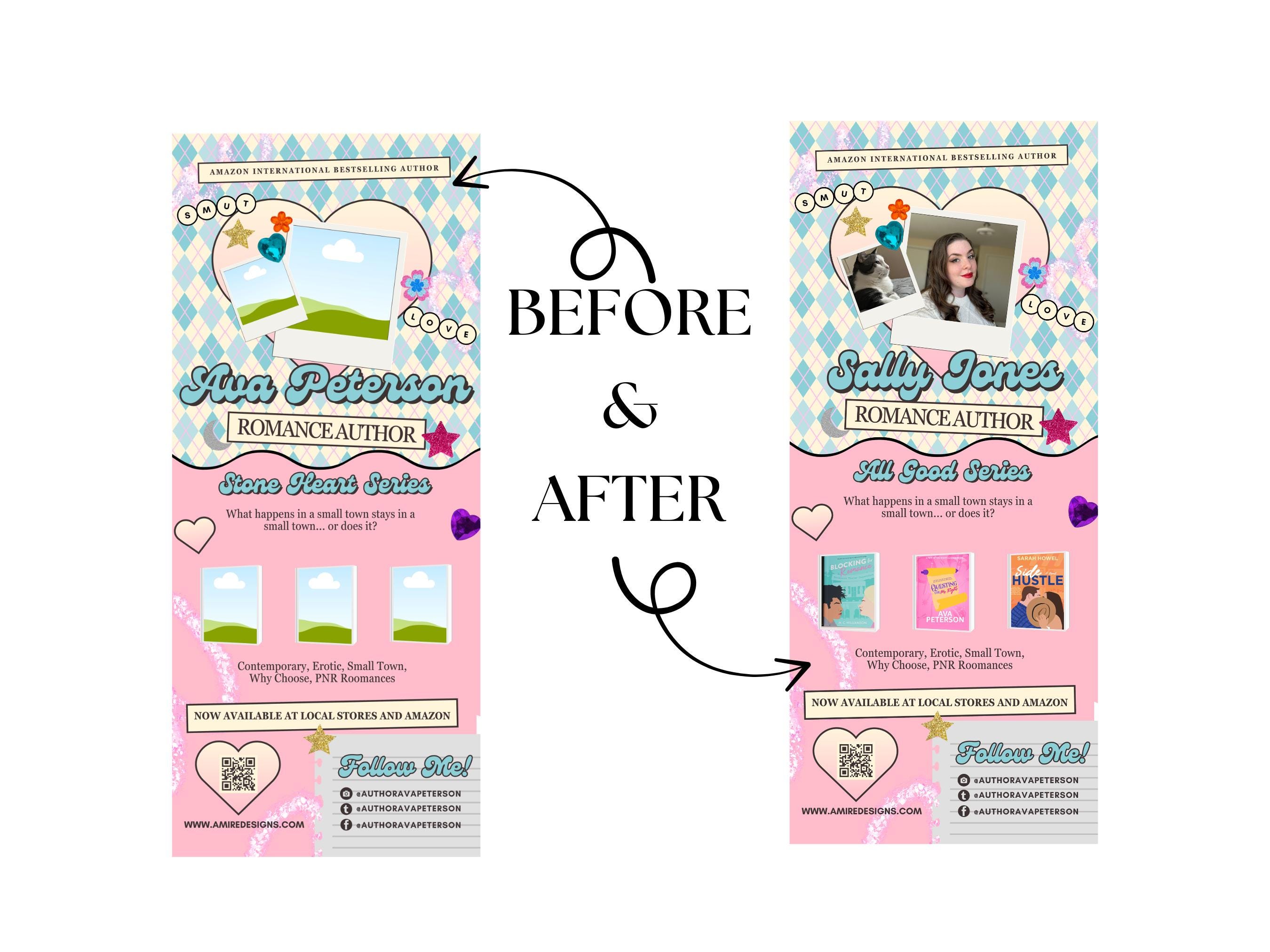 Romance Author Retractable Banner Template: Book Signing Event (canva ...