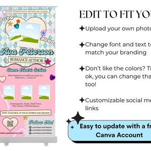 Romance Author Retractable Banner Template: Book Signing Event (canva ...