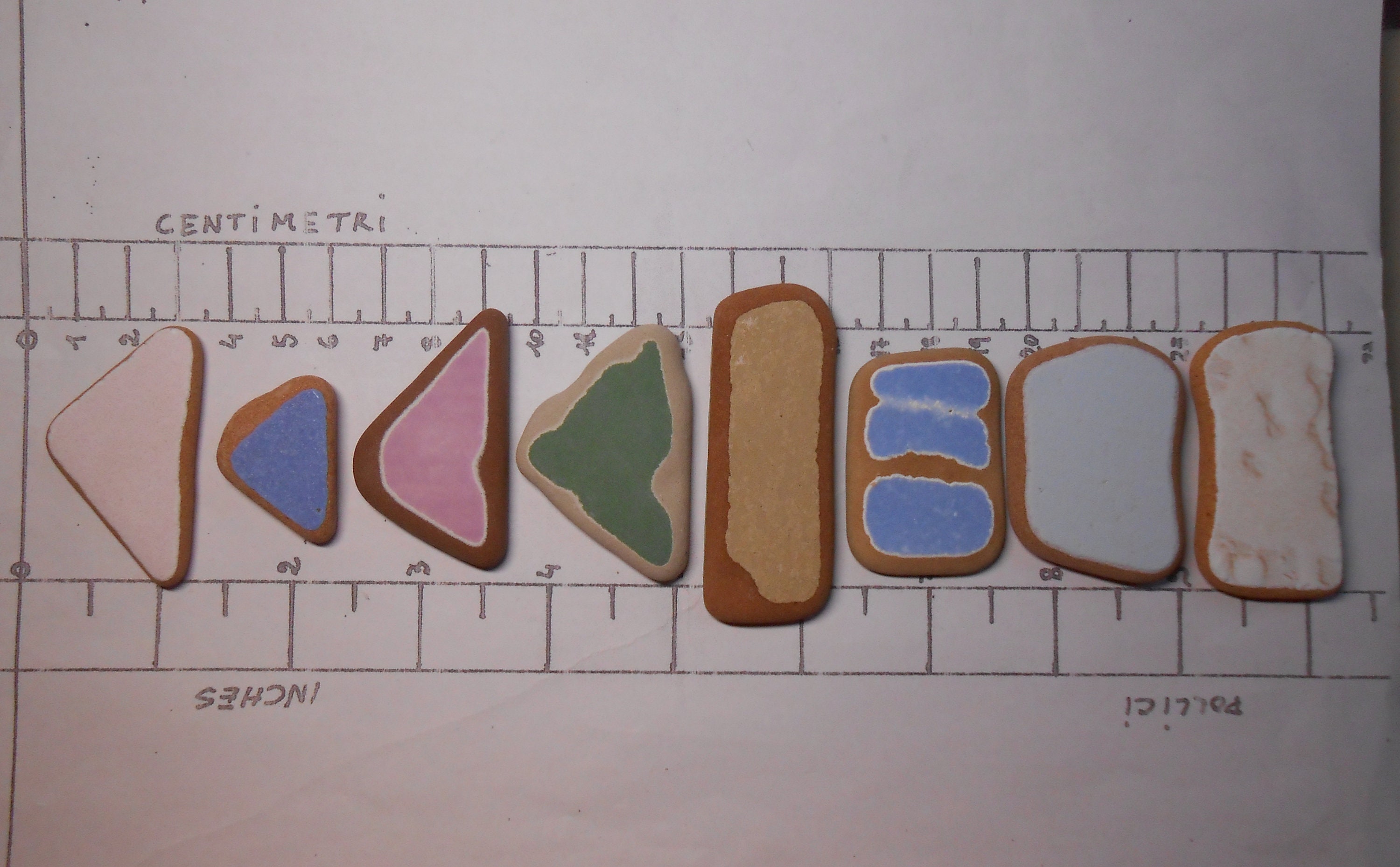 Genuine Sea Pottery 8 Rectangular and Triangular Pieces of - Etsy