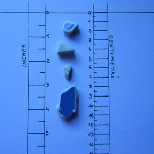 Sea Pottery, White and Blue Shard Sea Pottery Striped Engraved ...