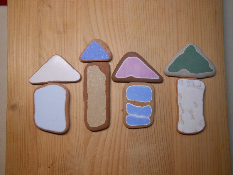 Genuine Sea Pottery 8 Rectangular and Triangular Pieces of - Etsy