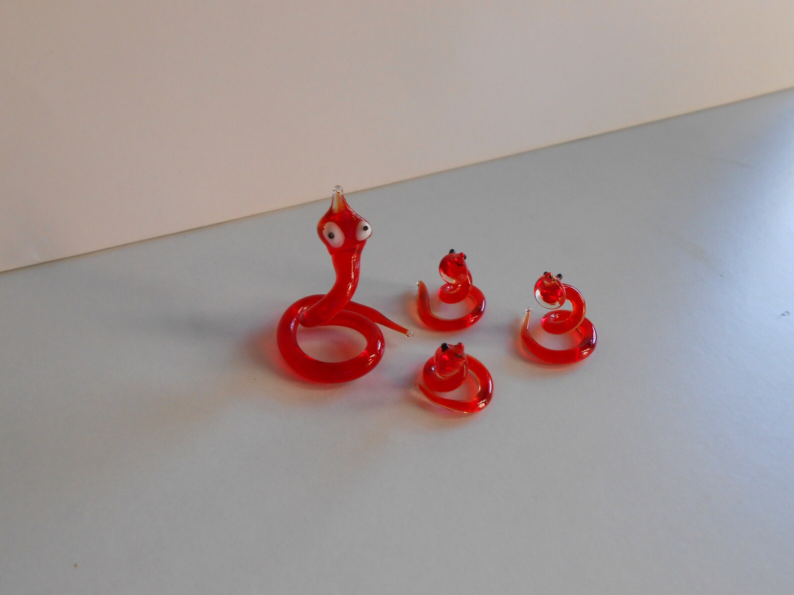 Snake Family Vintage Murano Glass Figurine, Miniature Glass Snakes ...