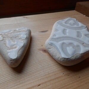 Genuine Surf Tumbled Beach Pottery Sea Pottery, 2 Vintage Pieces Large ...