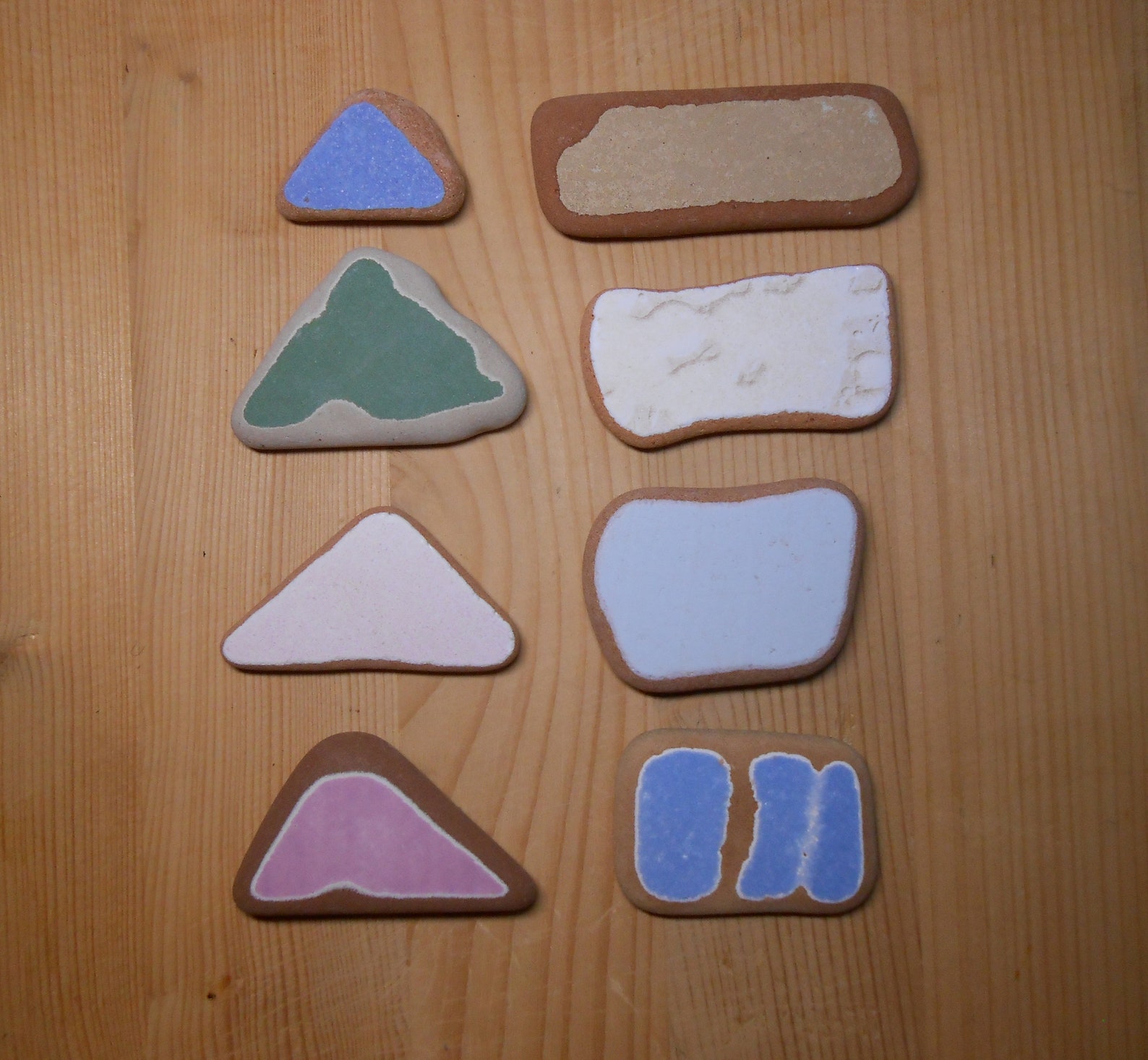 Genuine Sea Pottery 8 Rectangular and Triangular Pieces of - Etsy