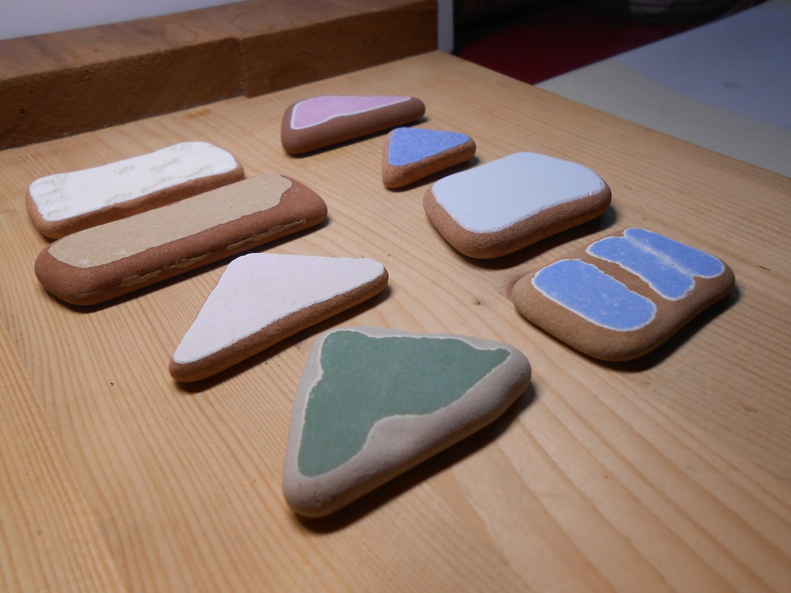 Genuine Sea Pottery 8 Rectangular and Triangular Pieces of - Etsy