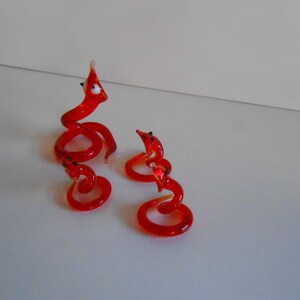 Snake Family Vintage Murano Glass Figurine, Miniature Glass Snakes, Lamp-work Figurine ...
