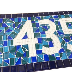 Outdoor Mosaic Address Sign, Blue Address Plaque, House Marker - Etsy