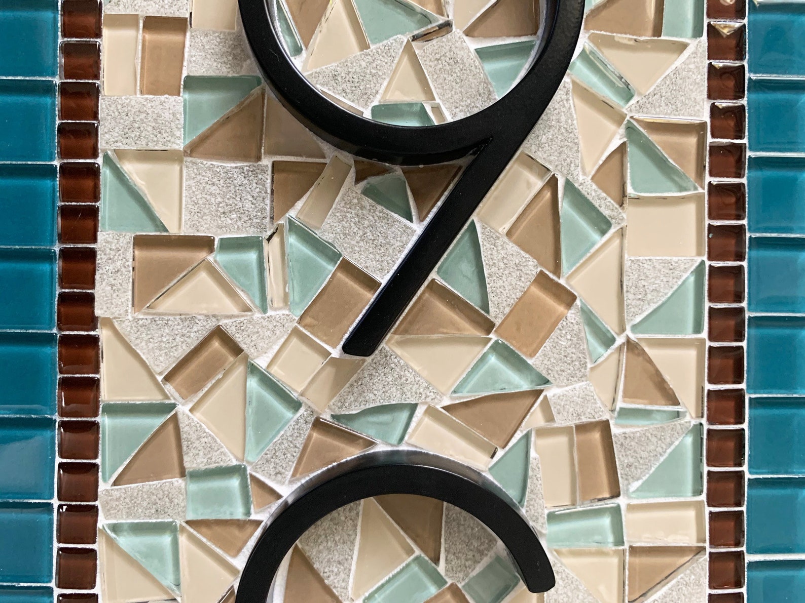 Address Sign, Mosaic House Number Plaque, Unique and Colorful - Etsy