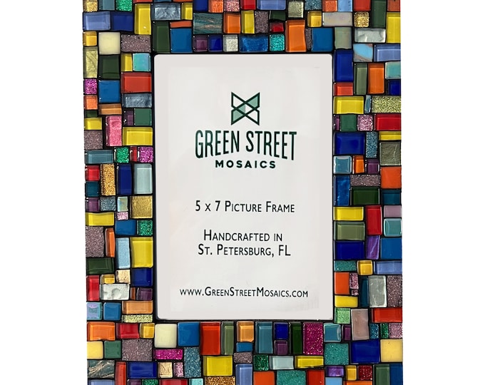 Multicolored Mosaic Picture Frame, Rainbow Frame 4 X 6 or 5 X 7 - Etsy