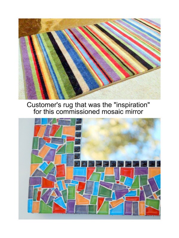Multicolored Mosaic Mirror, Large Wall Mirror, Colorful Home Decor - Etsy