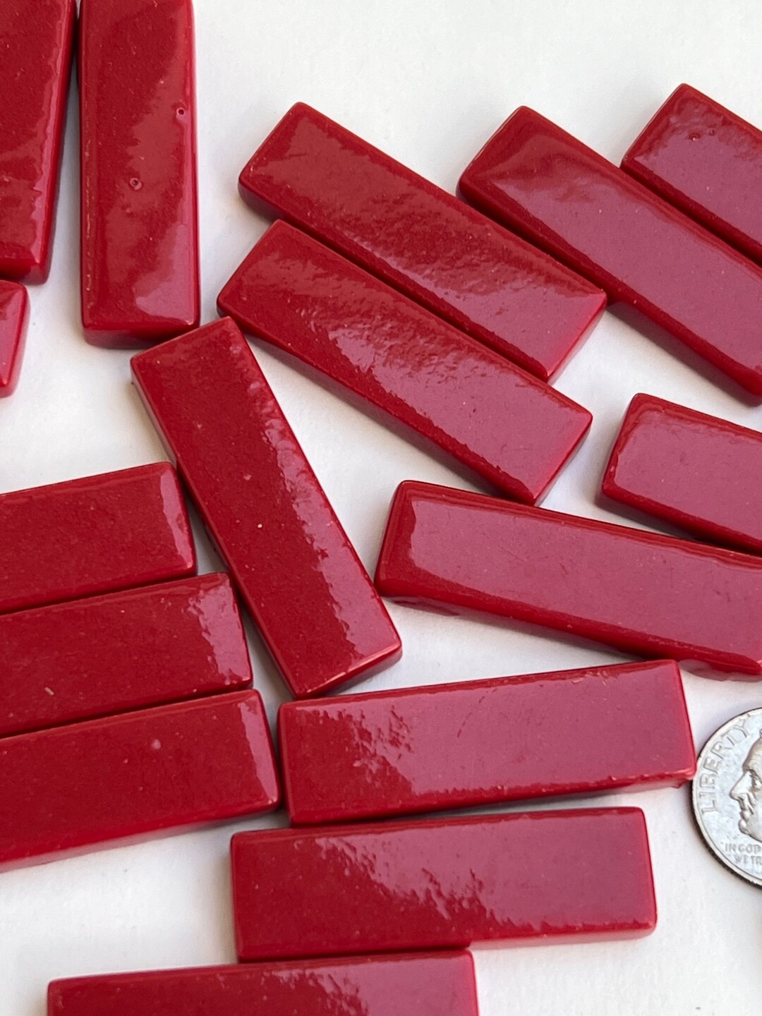 Red Mosaic Subway Tiles, 1/4" Lb, 20 Pieces - Etsy