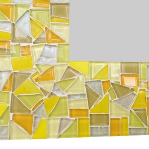 Yellow Wall Mirror / Large Mosaic Mirror / Bathroom Mirror / Colorful ...