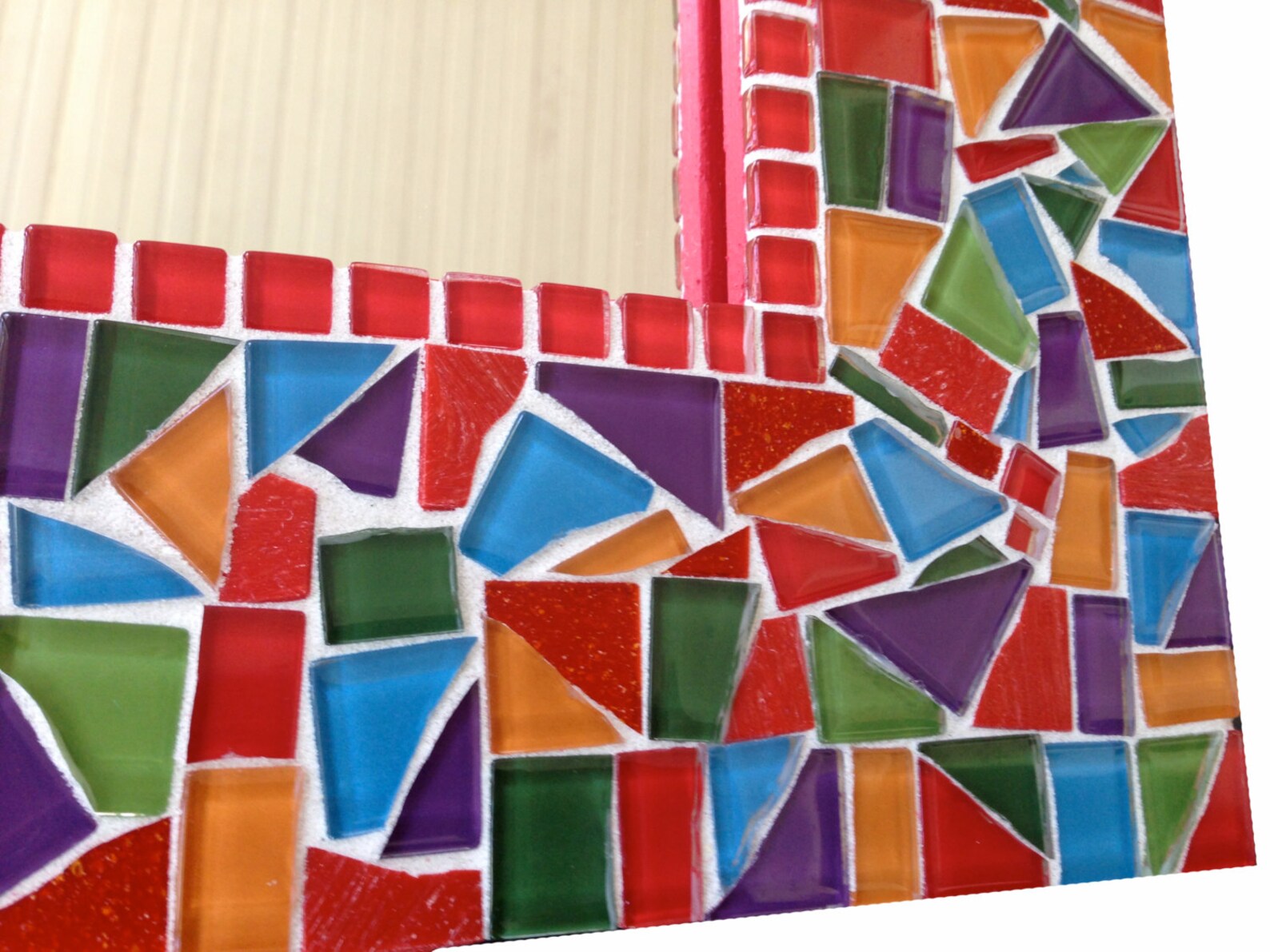 Rectangular Mosaic Wall Mirror, Multicolored, Rainbow Mirror - Etsy