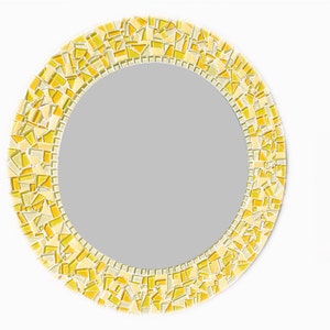 Round Mosaic Wall Mirror Yellow - Etsy