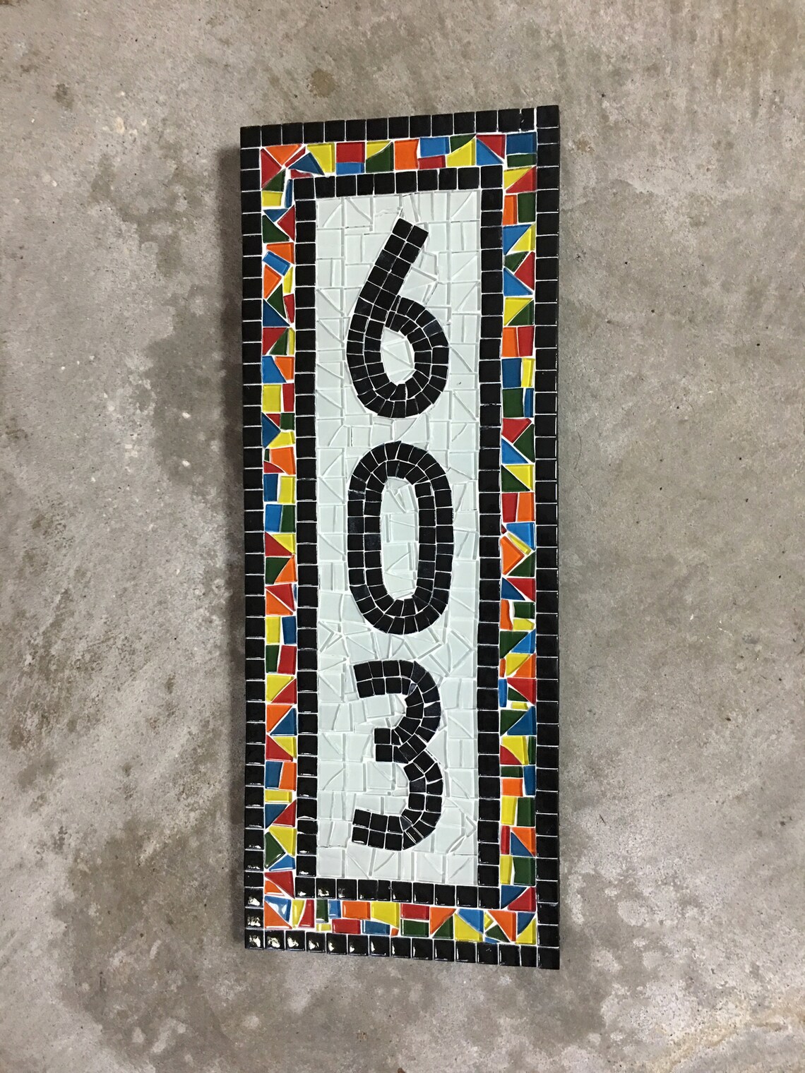 Colorful Mosaic Address Sign Whimsical House Numbers - Etsy