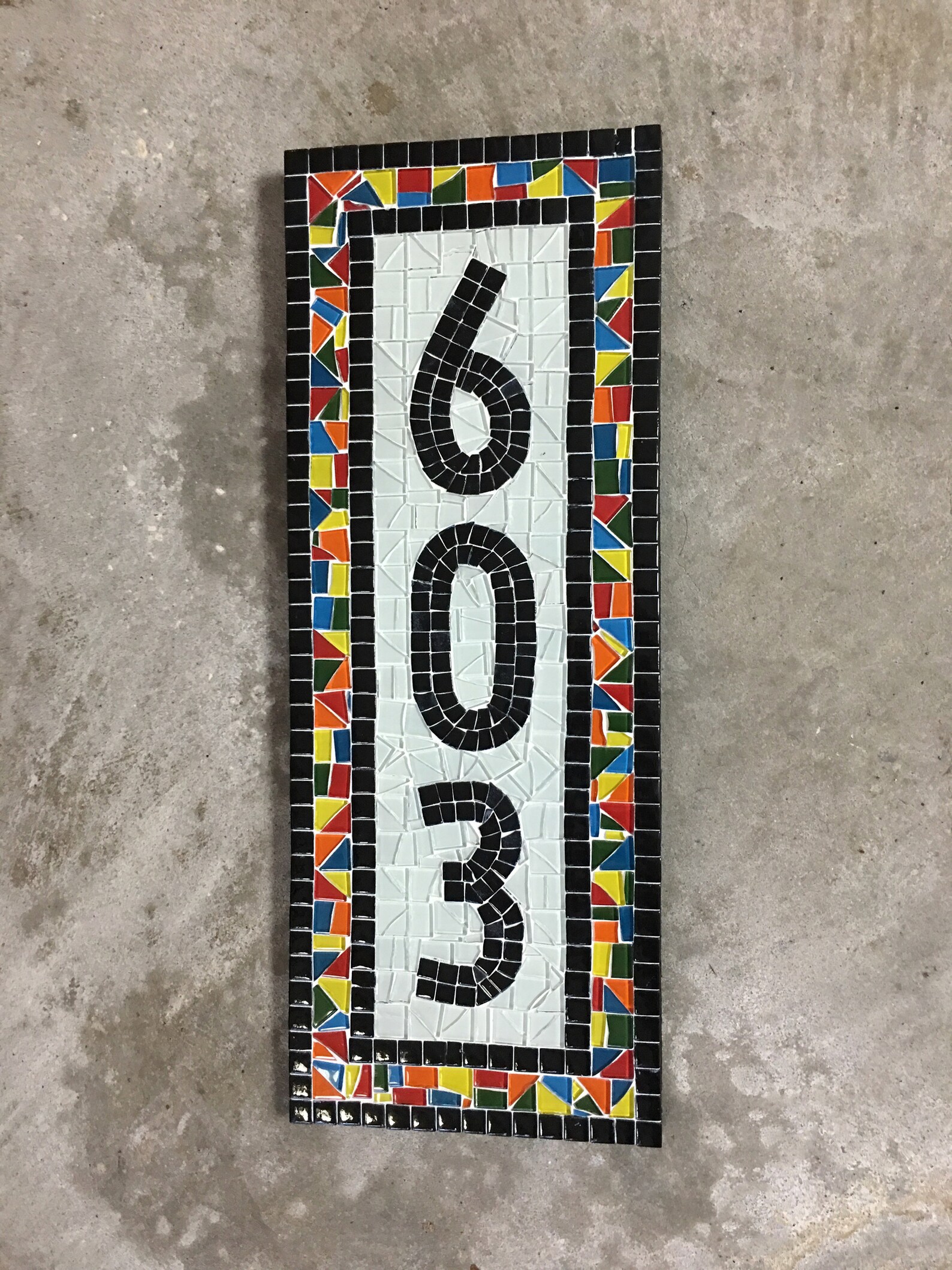 Colorful Mosaic Address Sign Whimsical House Numbers - Etsy