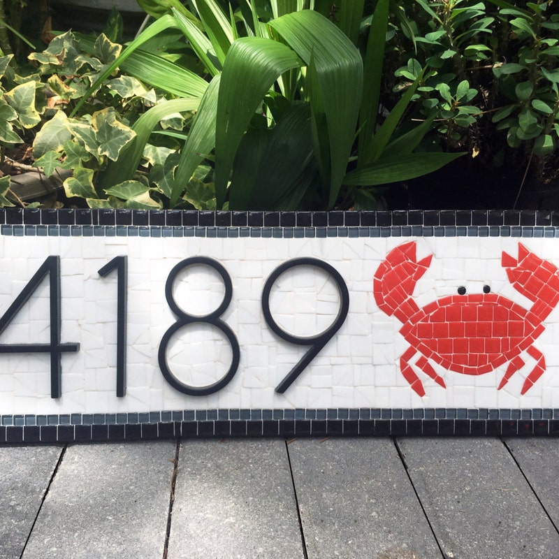 Mosaic Address Sign - Etsy