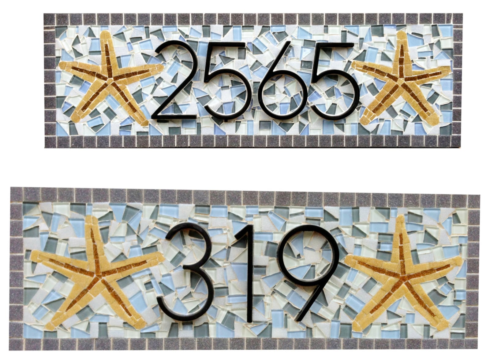 Mosaic Address Sign With Starfish - Etsy