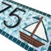 House Number Sign With Sailboat / Beach House Address Plaque / Mosaic ...