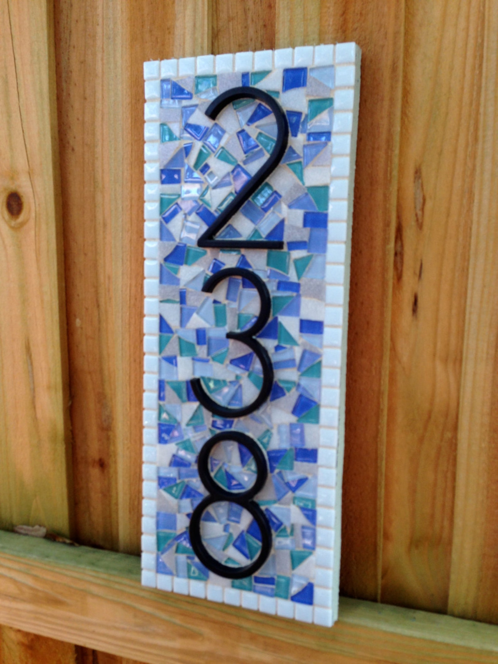 Vertical Address Sign, Outdoor House Numbers, Mosaic Address Plaque - Etsy