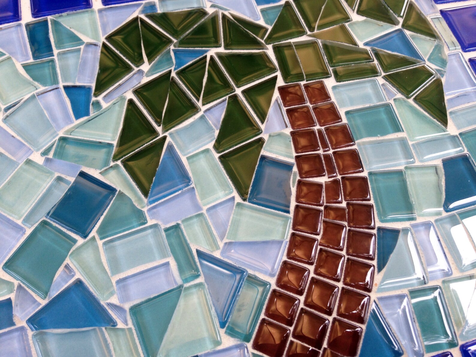 Mosaic Address Sign for Beach House, House Number Plaque With Palm Tree ...