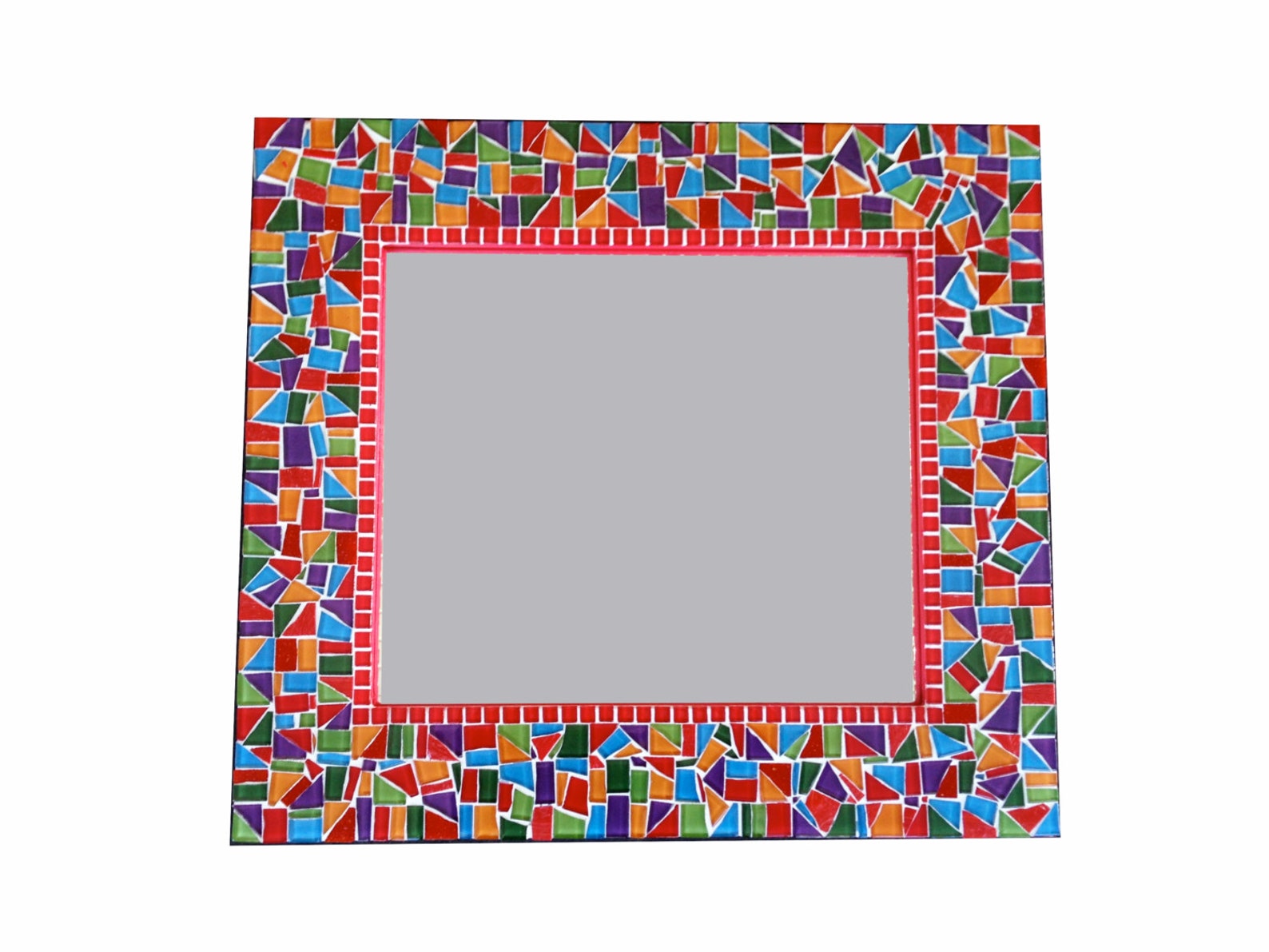 Rectangular Mosaic Wall Mirror, Multicolored, Rainbow Mirror - Etsy