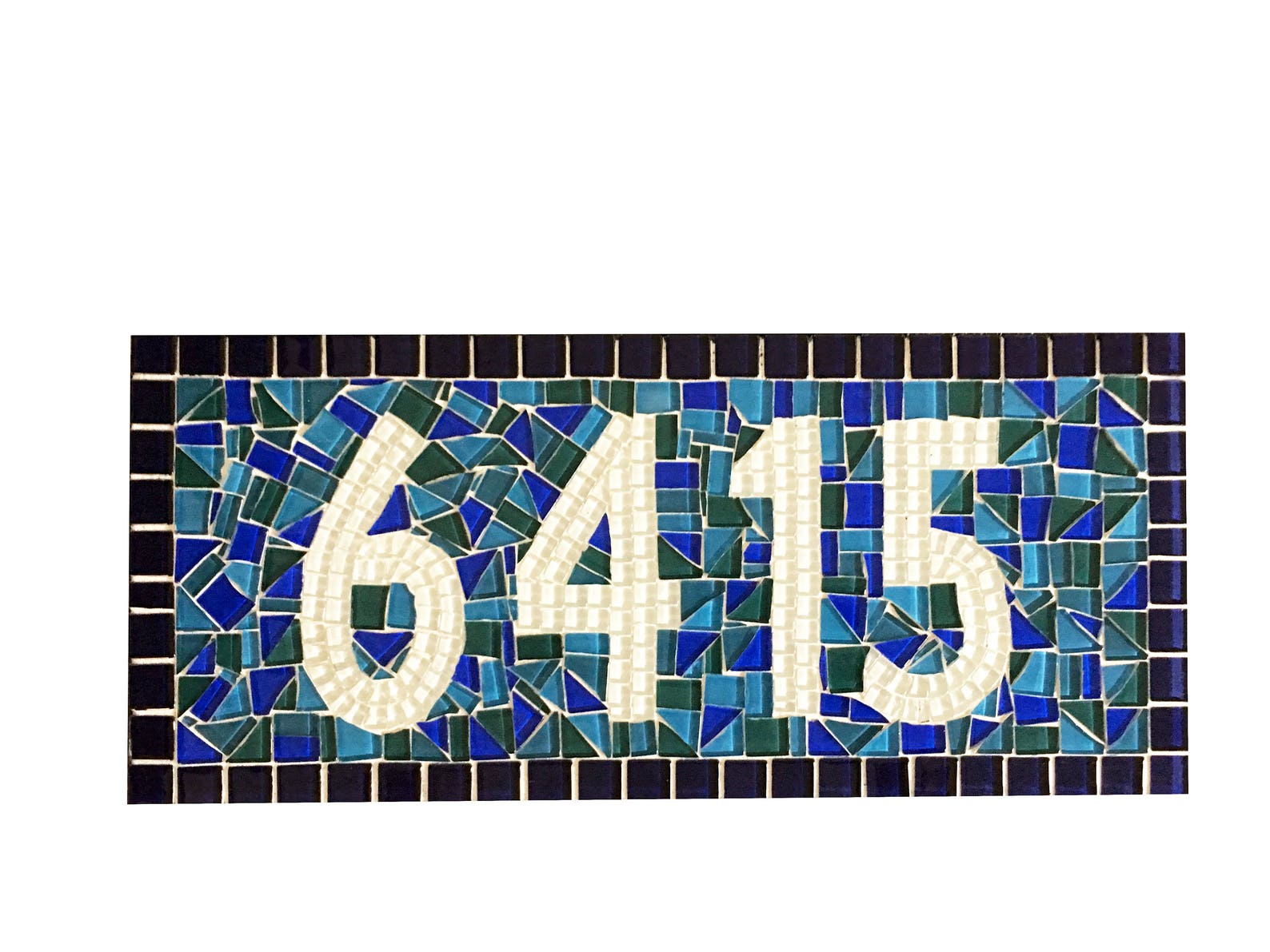 Outdoor Mosaic Address Sign Blue Address Plaque House Marker - Etsy