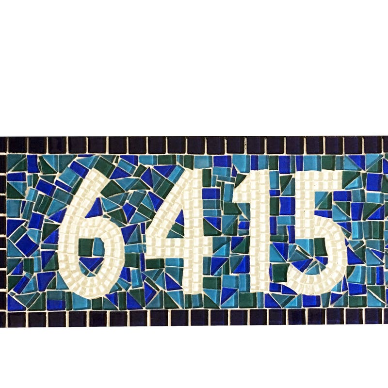 Mosaic Address Sign - Etsy