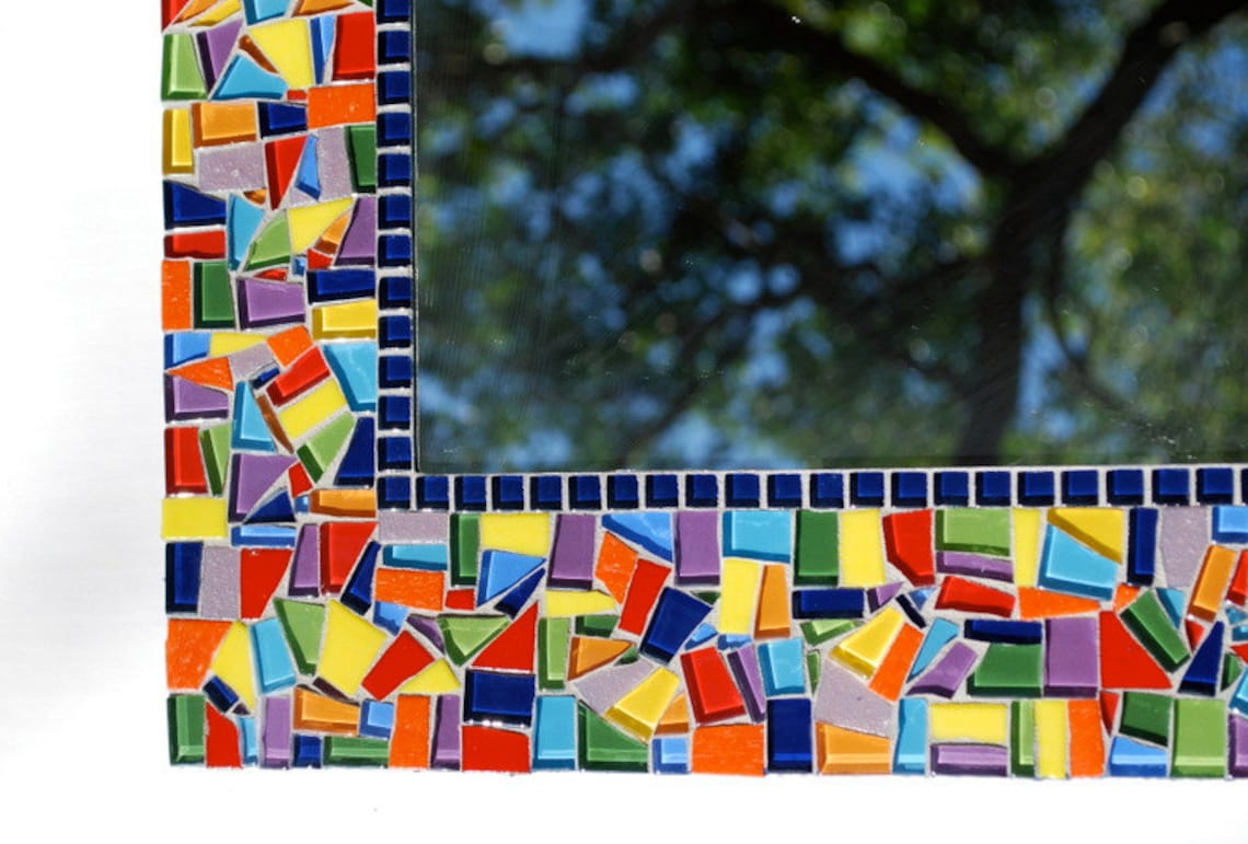 Colorful Mosaic Mirror, Rainbow Primary Colors - Etsy