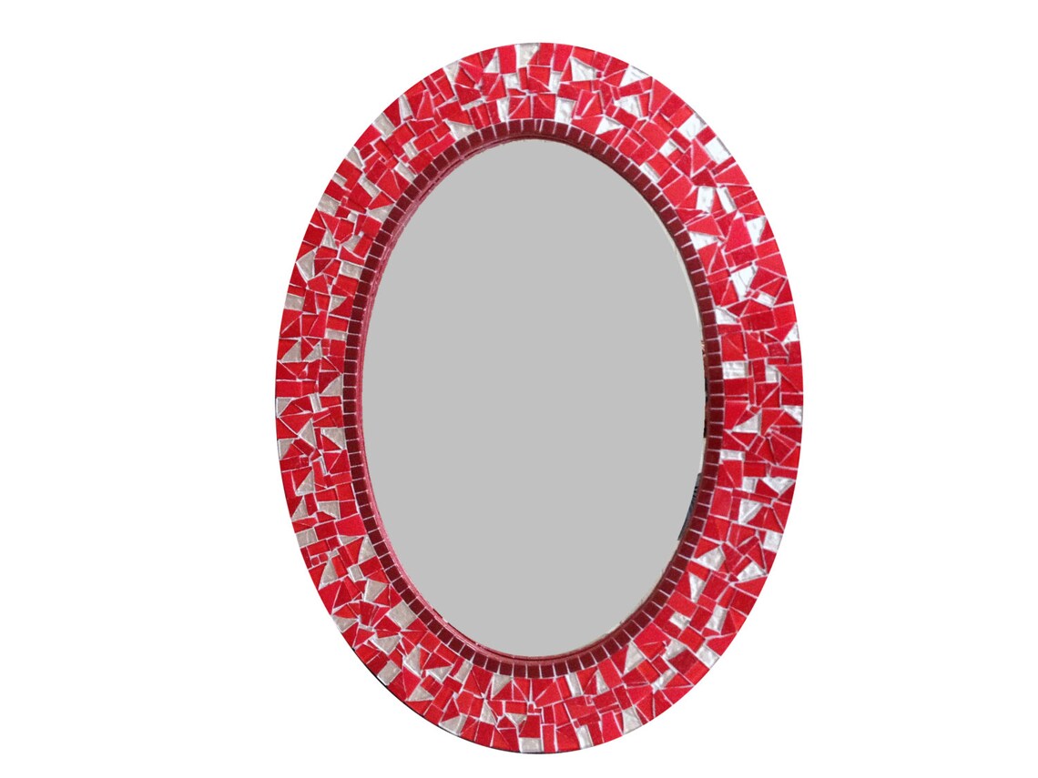 Mirror for Bathroom Vanity, Red Mirror, Mosaic Mirror, Wall Mirror ...