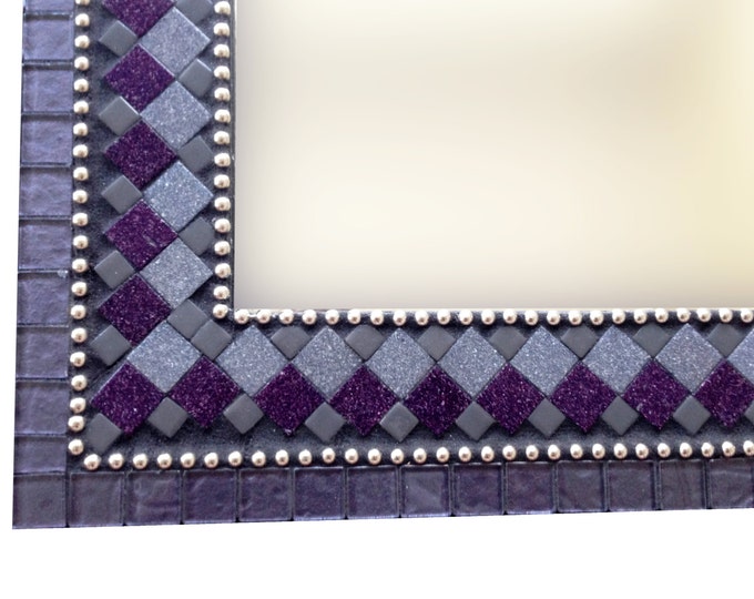 Wall Mirror Purple Mosaic Mirror Modern Wall Decor - Etsy
