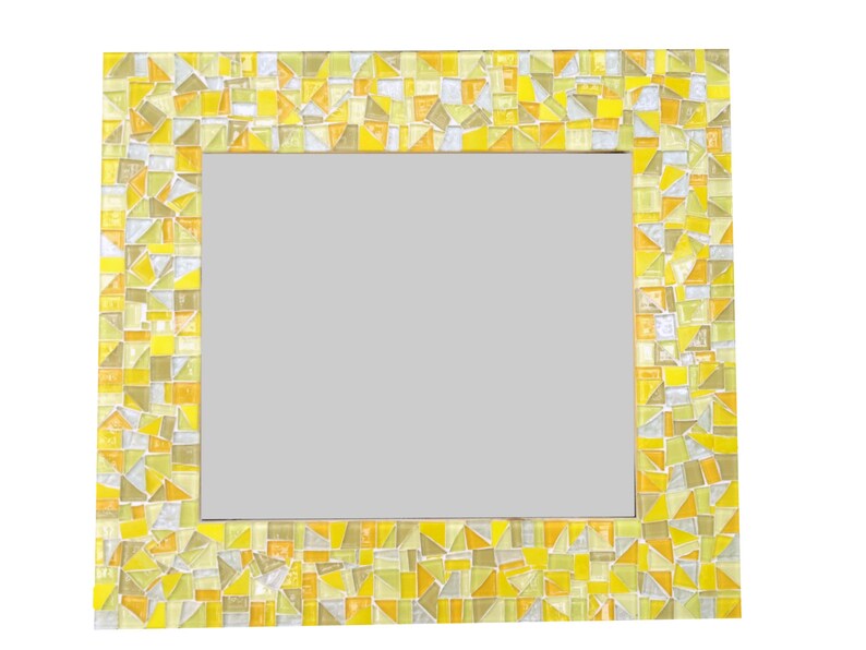 Yellow Wall Mirror / Large Mosaic Mirror / Bathroom Mirror / - Etsy