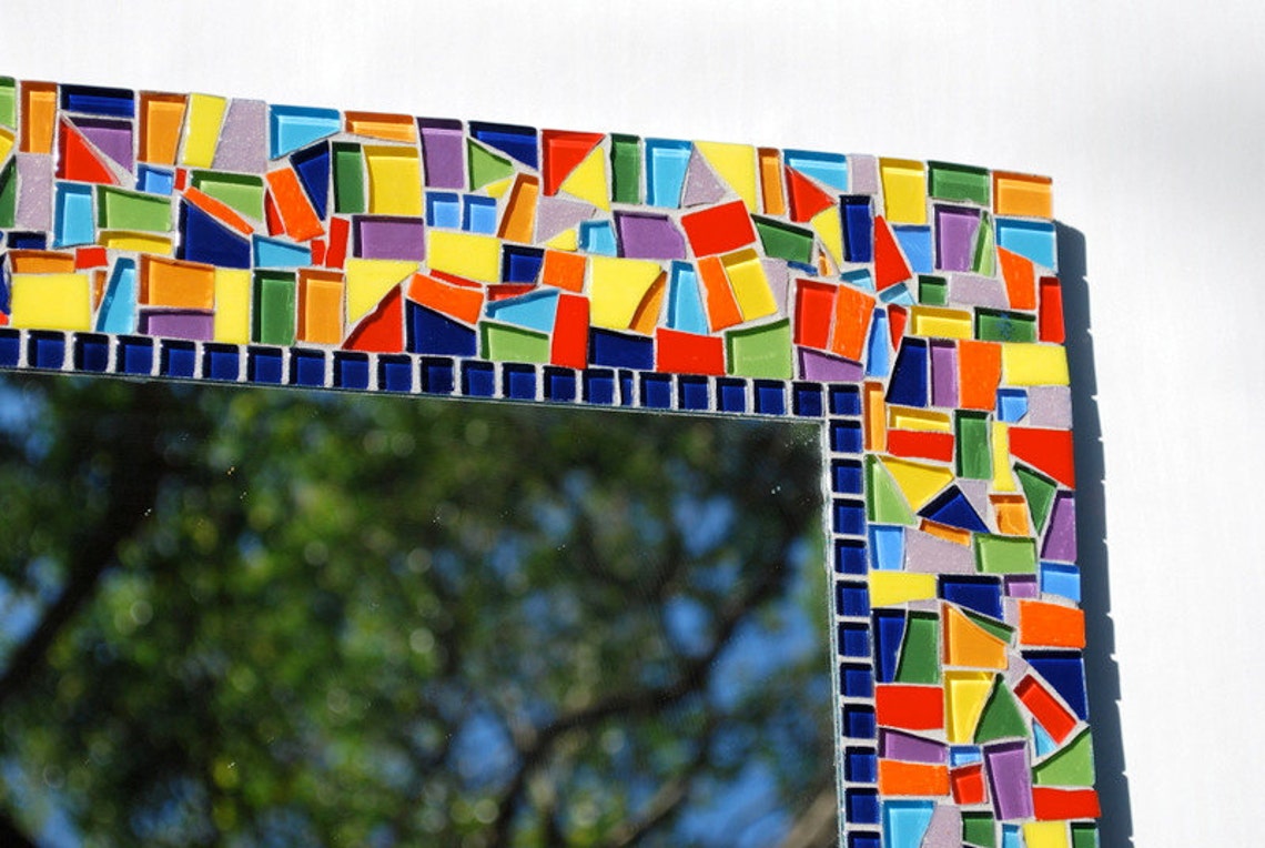 Colorful Mosaic Mirror, Rainbow Primary Colors - Etsy