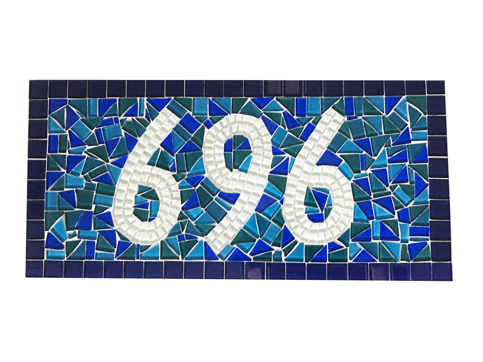 Outdoor Mosaic Address Sign Blue Address Plaque House Marker - Etsy